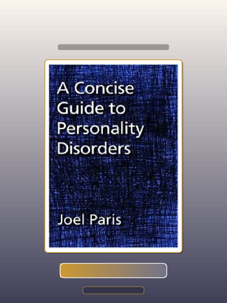 A Concise Guide to Personality Disorders Get It Now | PDF | Science ...
