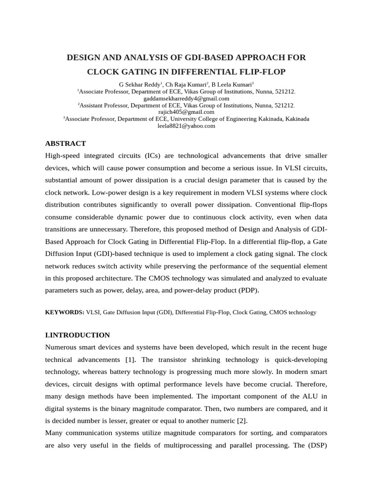 Design and Analysis of Gdi-based Approach for Clock Gating in ...
