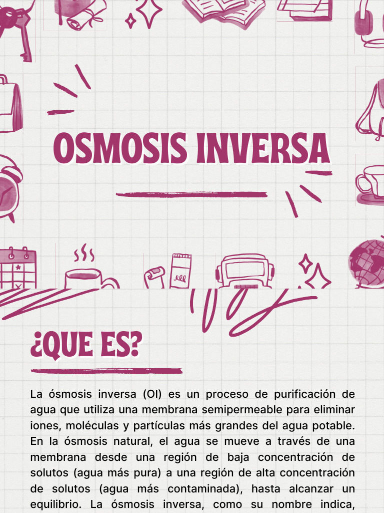 Osmosis Inversa Presentación | PDF | Ósmosis | Membrana