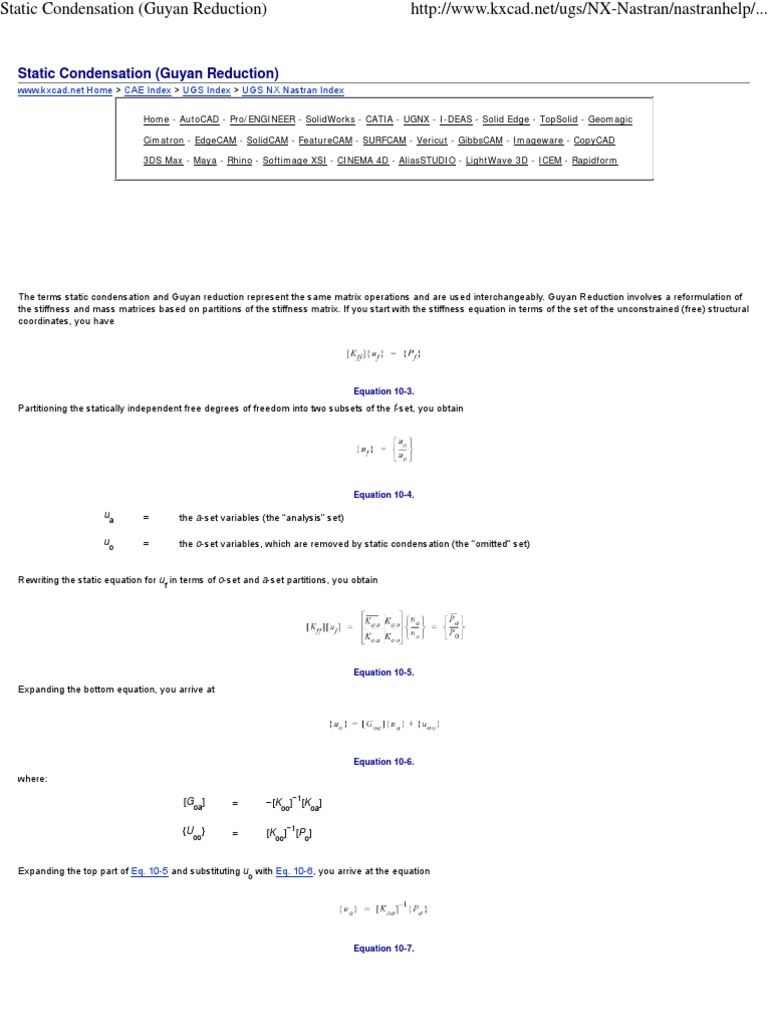 Static Condensation (Guyan Reduction) | PDF | Matrix (Mathematics) | Mathematical Analysis