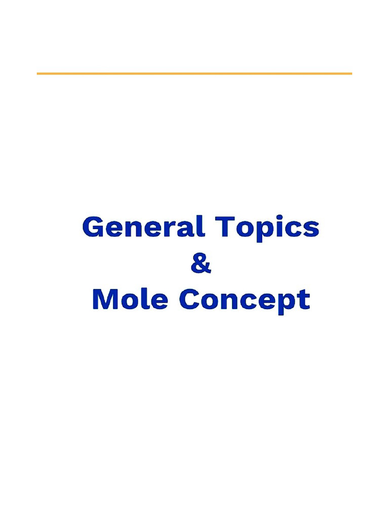 General Topics _ Mole Concept | PDF