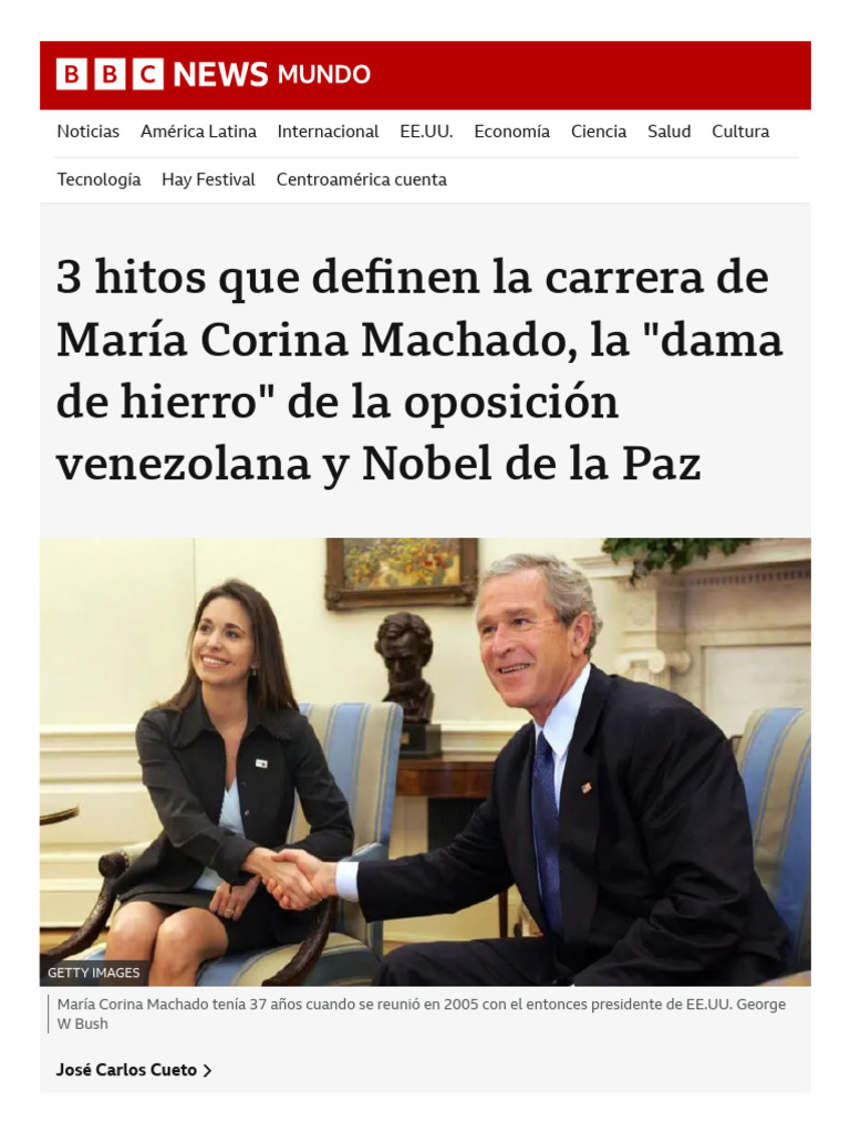 María Corina Machado: Hitos y Nobel de Paz | PDF | Hugo Chavez | Venezuela