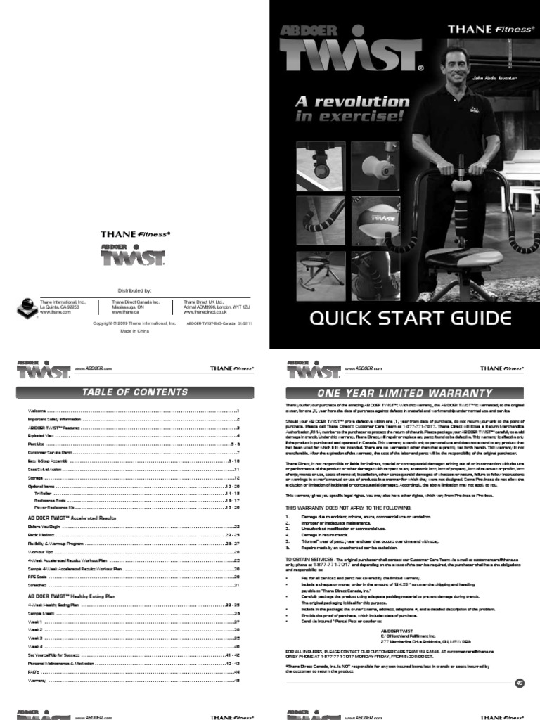 Abdoer Twist Quick Start Guide Pdf Salad Lunch