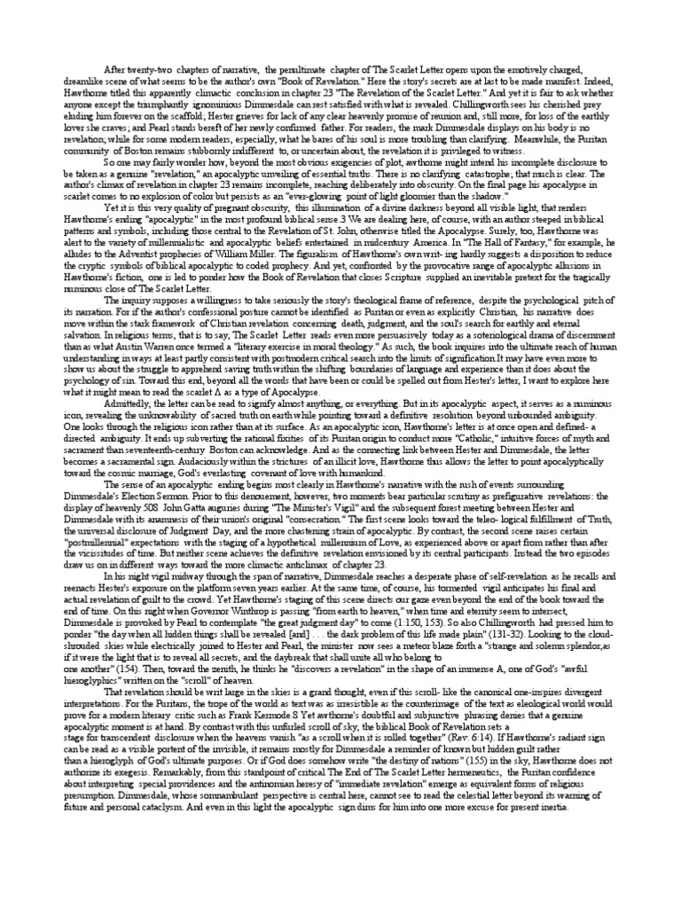 Apocalyptic End of Scarlet Letter | PDF | The Scarlet Letter | Book Of ...