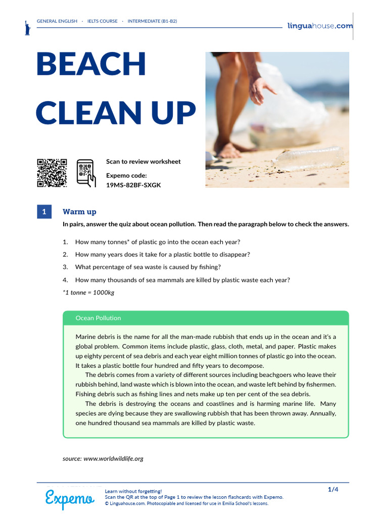 beach-clean-up-american-english-student | PDF | Waste | Sea