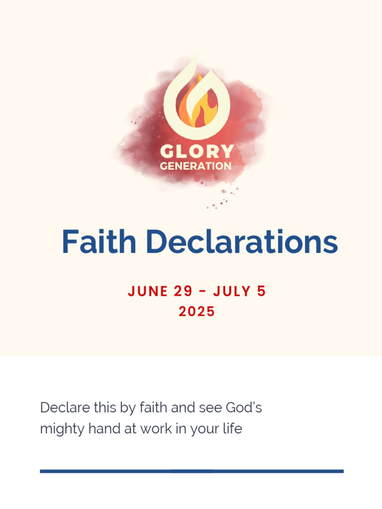 Weekly Faith Declarations Guide | PDF | God In Christianity | Jesus