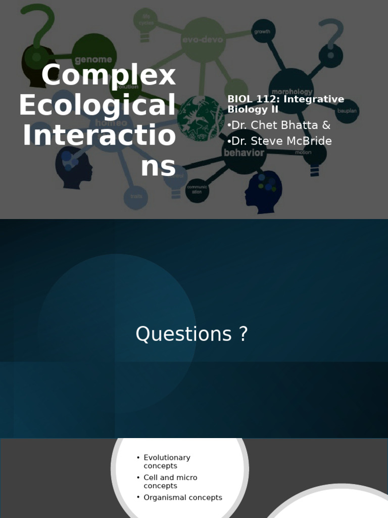 BIOL 112 - SP 25 - Week 13 - Complex Ecological Interactions | PDF ...