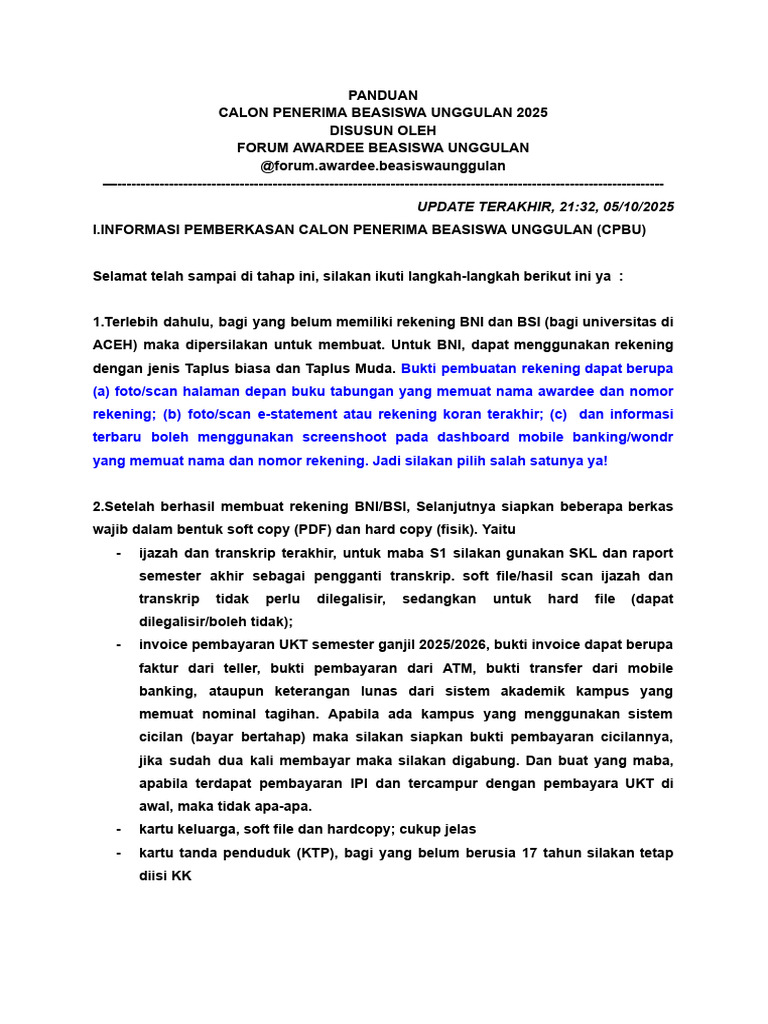 Panduan CPB Bu 2025 | PDF