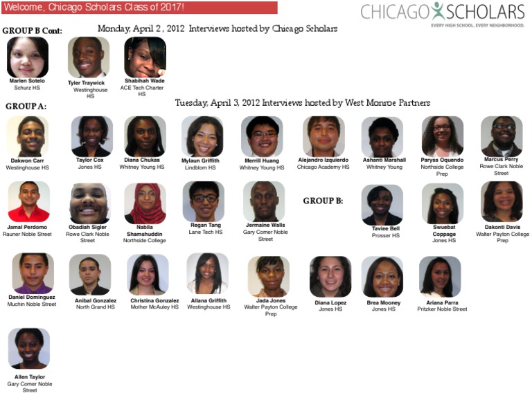 Chicago Scholars 2017 Interview List | PDF