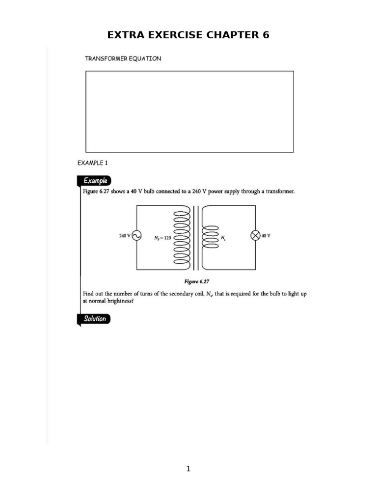 Extra Exercise Chapter 6 | PDF
