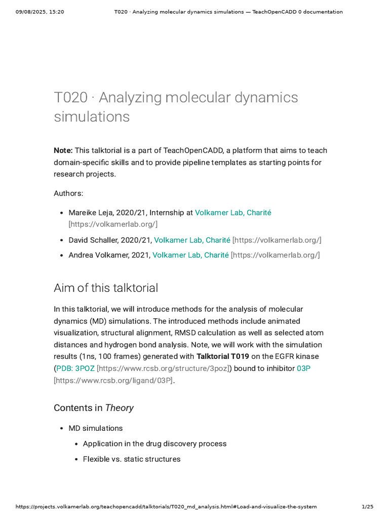 Molecular Dynamics Simulation Analysis | PDF | Hydrogen Bond ...