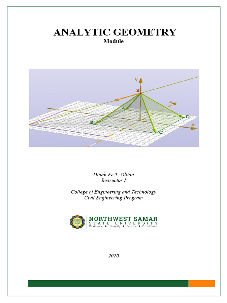 Analytic Geometry Course Overview | PDF | Cartesian Coordinate System ...
