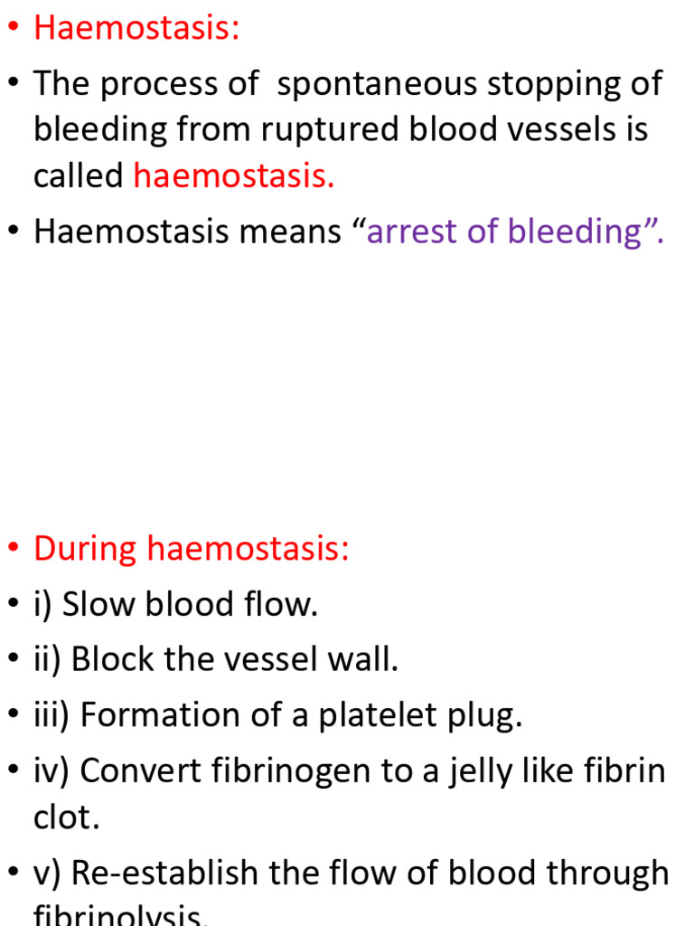Haemostasis (3rd Yr) | PDF | Platelet | Coagulation