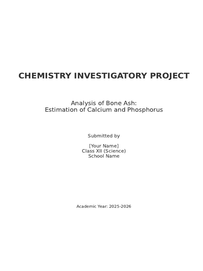 Bone Ash Analysis: Calcium & Phosphorus | PDF | Phosphate | Calcium
