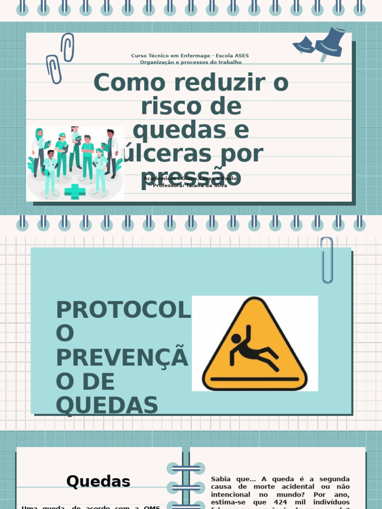 Como reduzir o risco de quedas e úlceras por pressão.pptx | PDF | Pele ...