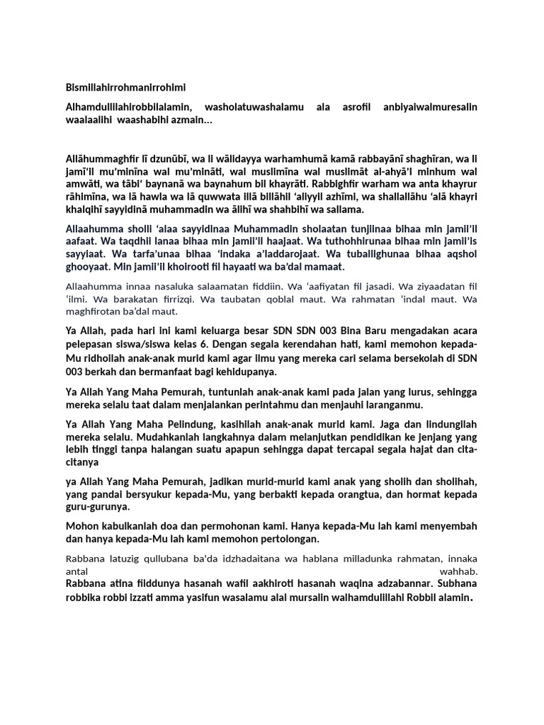 Doa Perpisahan | PDF