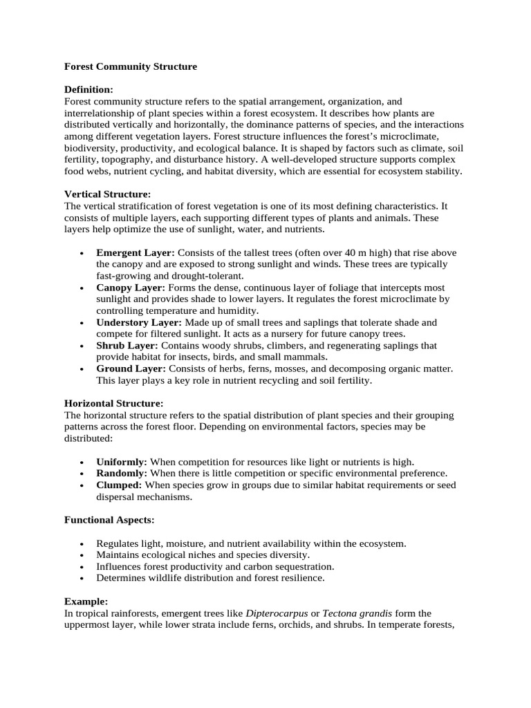 Understanding Forest Community Structure | PDF | Forests | Disturbance ...