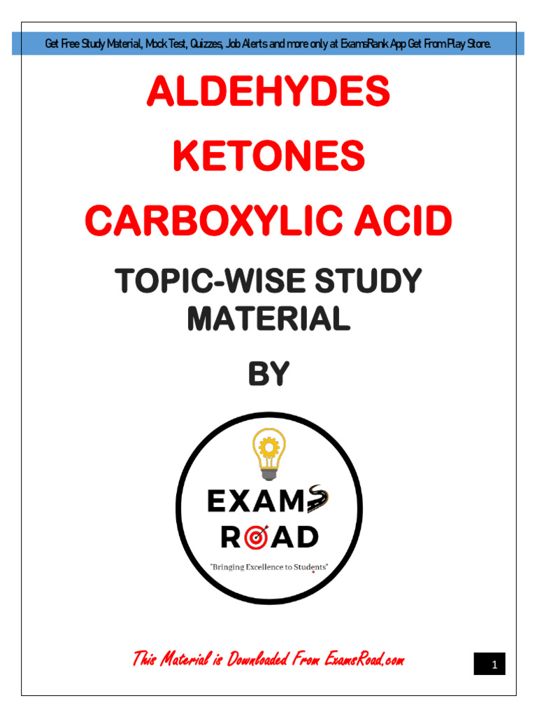 Study Guide: Aldehydes, Ketones, & Acids | PDF | Aldehyde | Ketone