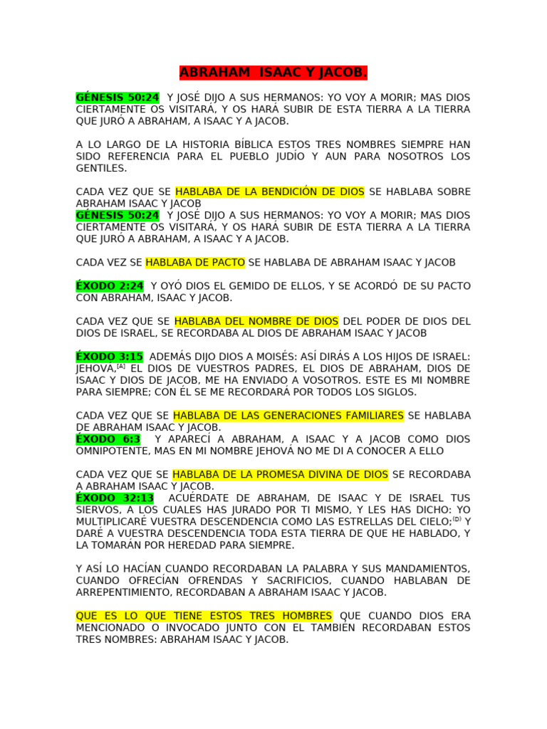 Abraham, Isaac y Jacob: Pacto y Bendición | PDF | Jacob | Abrahán