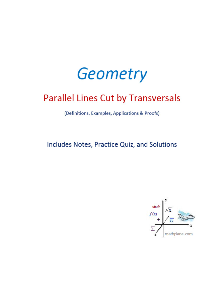 Parallel Lines Cut by a Transversal Notes and Practice.33860946 | PDF