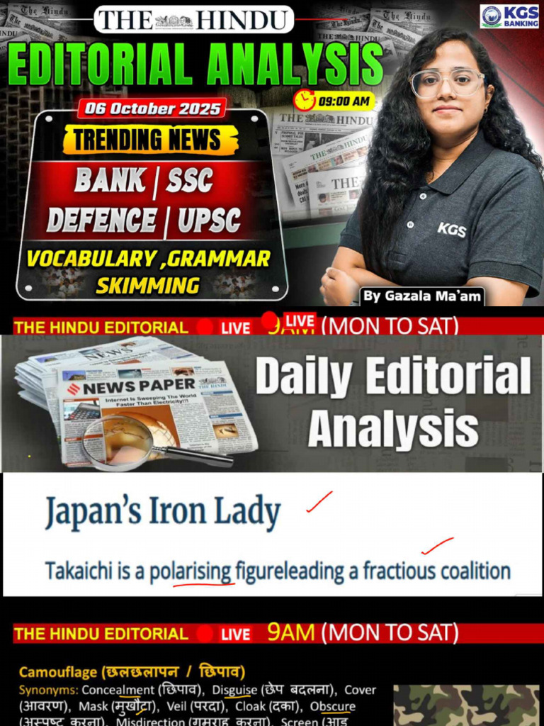 The Hindu Editorial Analysis 07 October 2025 Trending News, Vocabulary ...