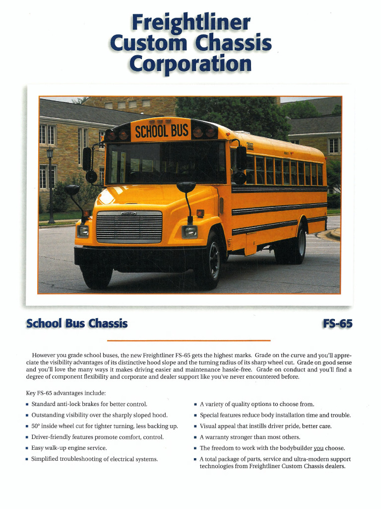 Freightliner FS-65 School Bus Overview | PDF | School Bus | Brake