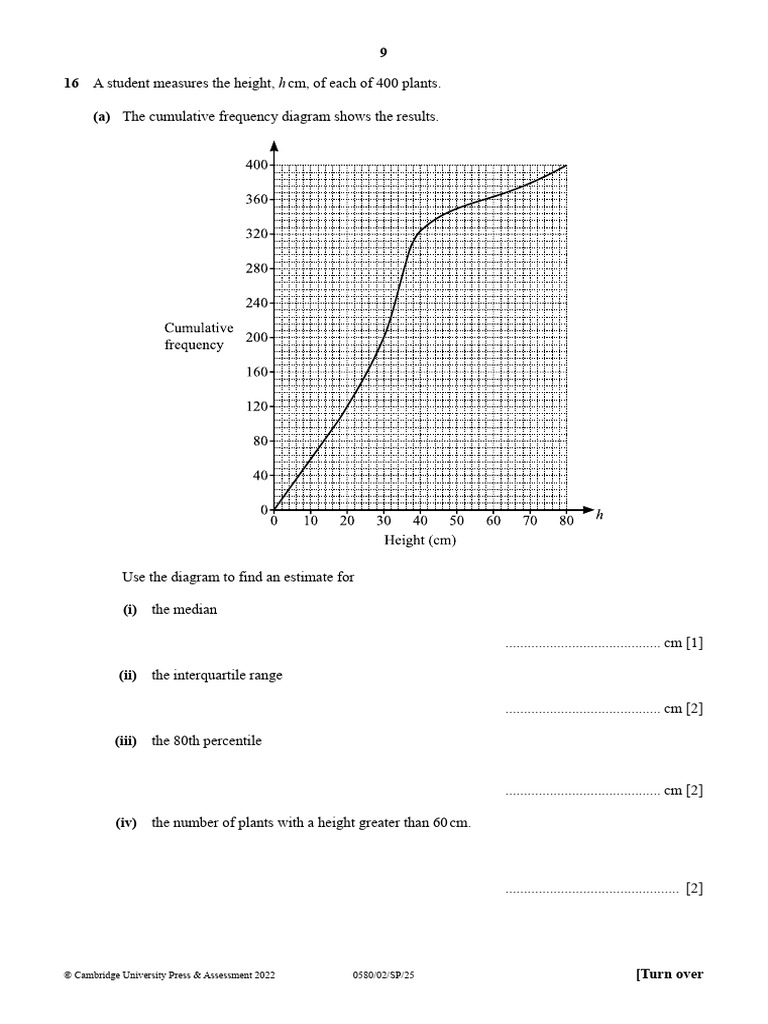 Cumulative Frequency and Geometry Problems | PDF | Descriptive Statistics