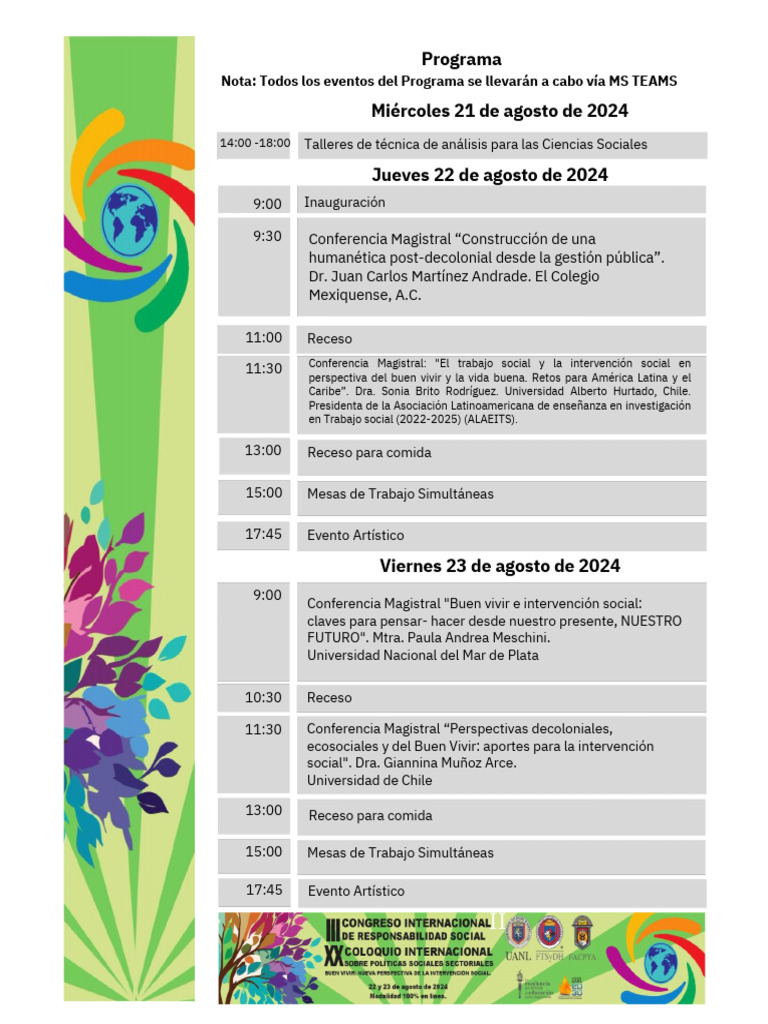 Programa de Actividades | PDF