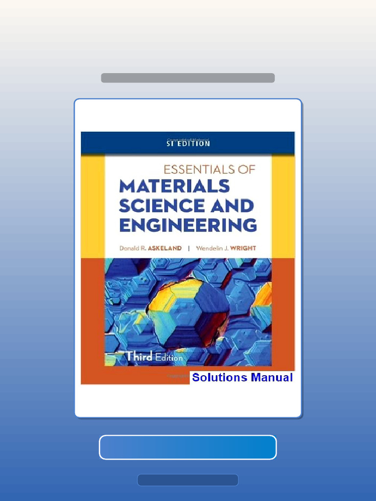 Complete Essentials of Materials Science and Engineering SI Edition 3rd ...