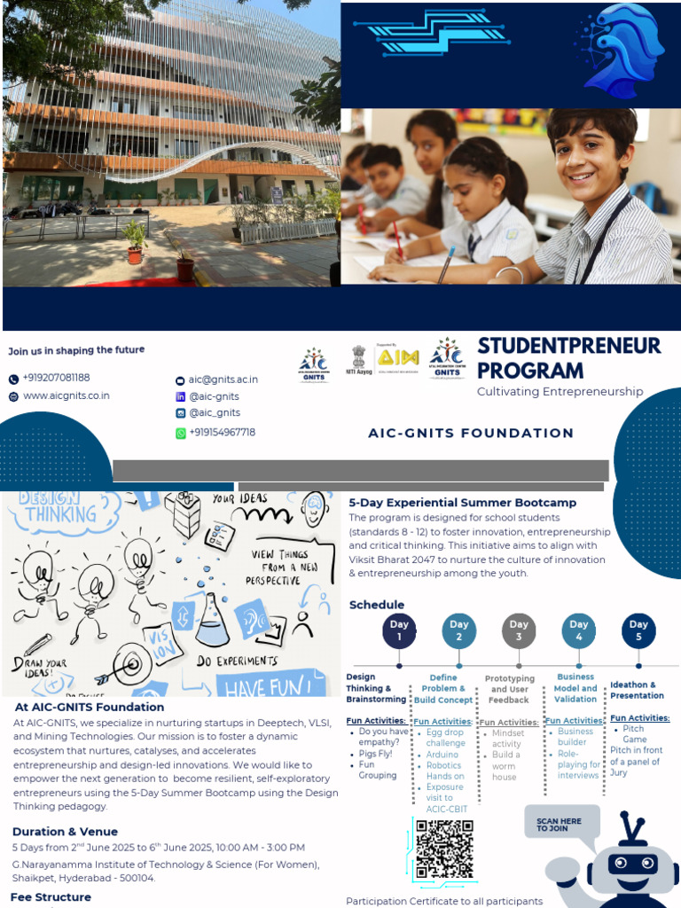 Studentpreneur Program Brochure | PDF | Innovation | Cognition