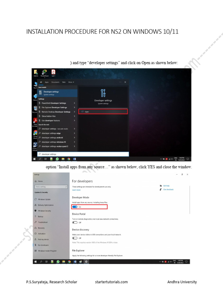 NS2 Installation Windows 10 and 11 | PDF | Ibm Pc Compatibles | Operating System Families
