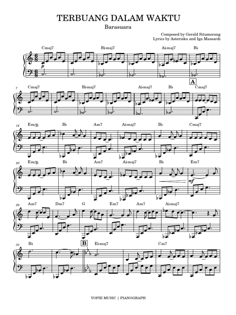 Terbuang Dalam Waktu Sheet Music | PDF | Alternative Rock | Musical Groups