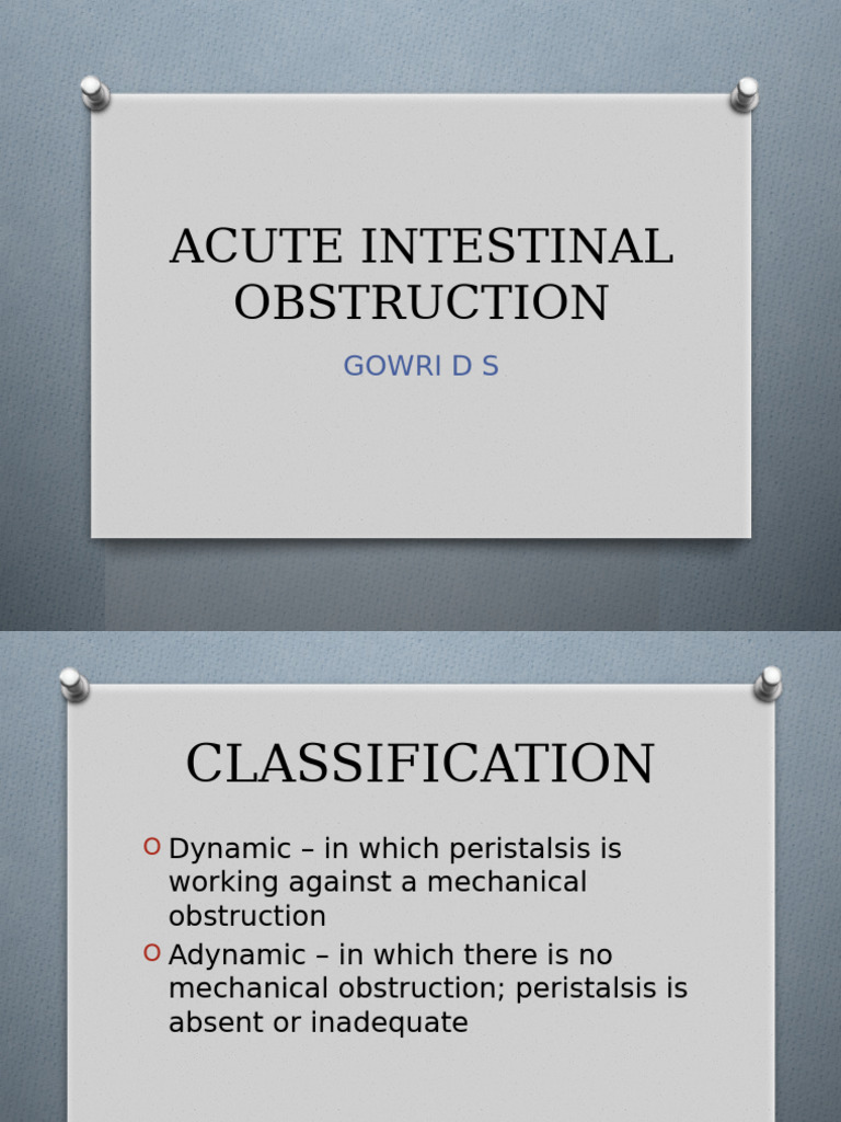 Acute Intestinal Obstruction-1 | PDF | Gastroenterology | Medical ...