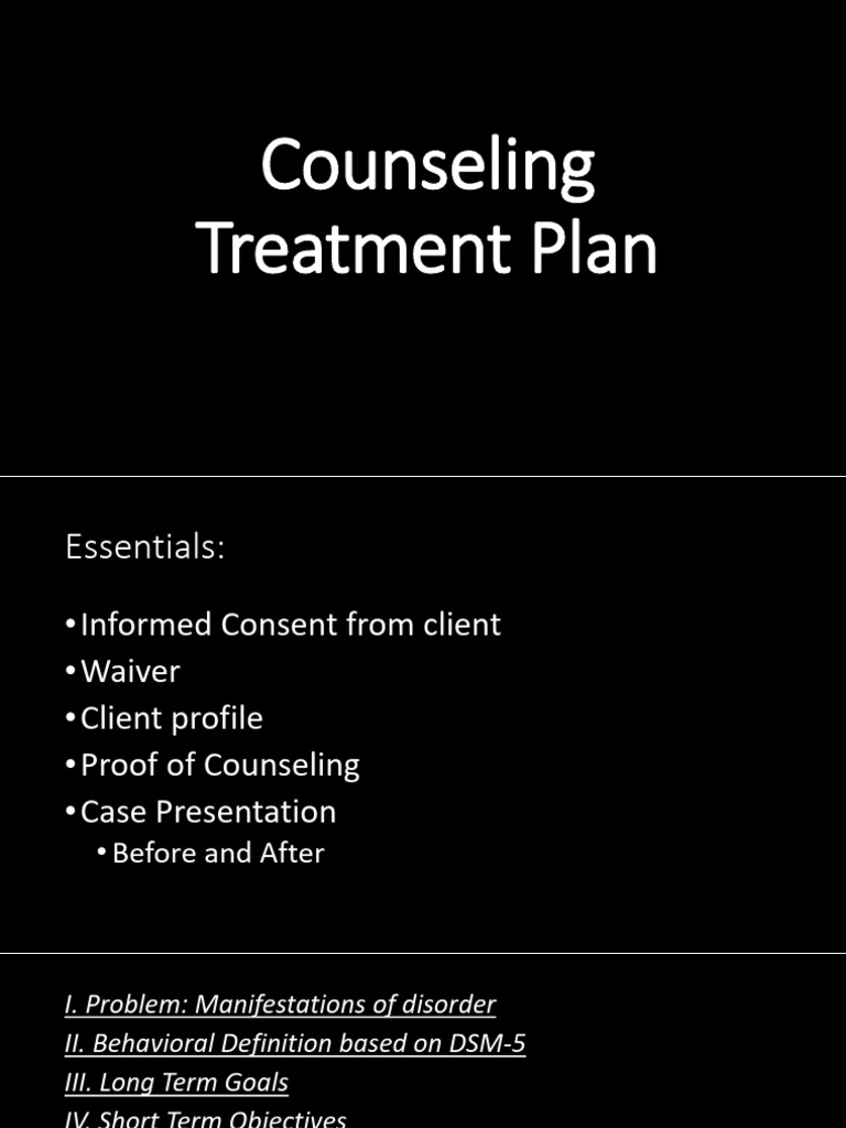 Counseling Treatment Plan Essentials | PDF