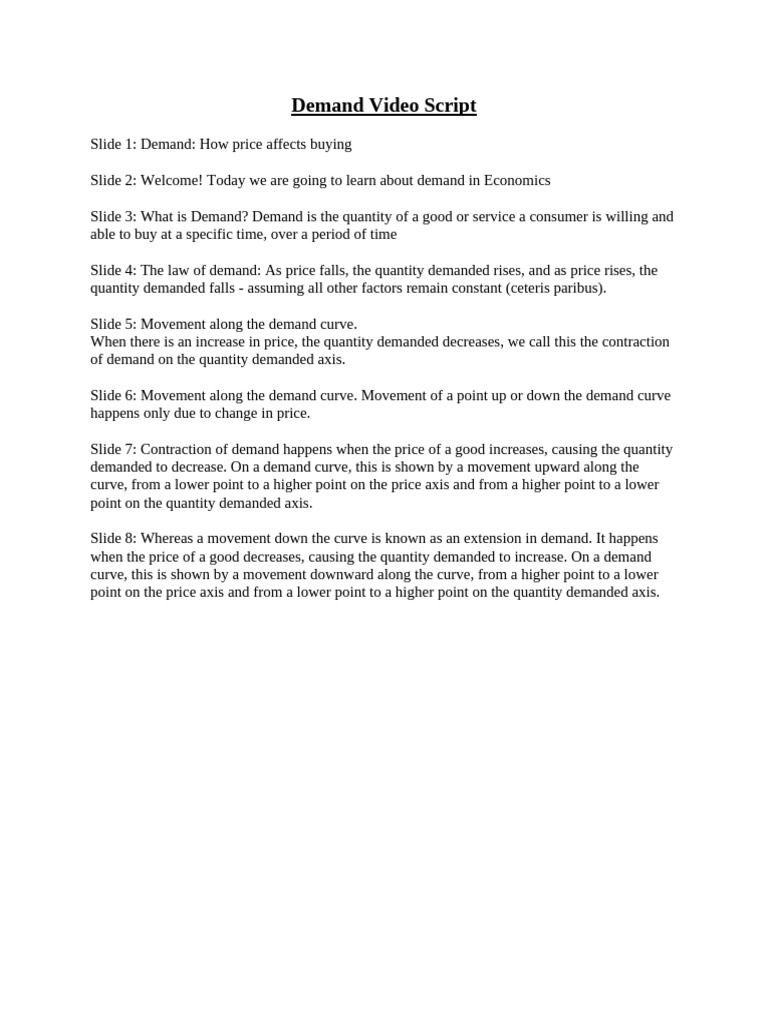 Demand Video Script | PDF
