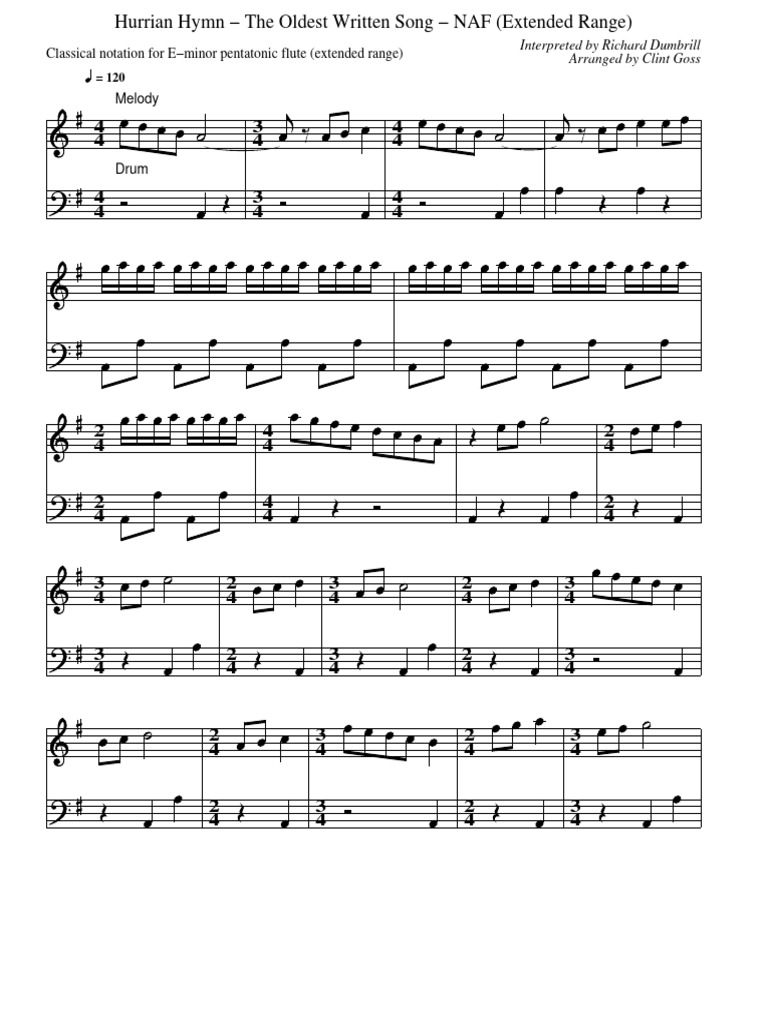 Hurrian Hymn for Extended Range NAF | PDF | Musicology