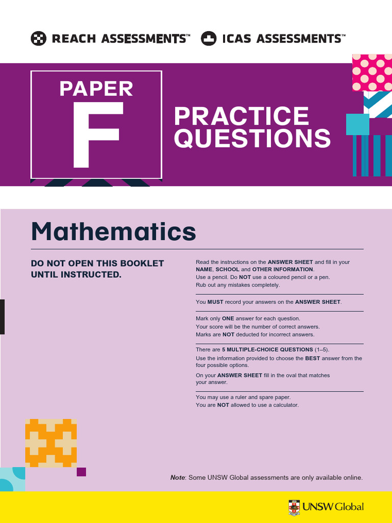 ICAS - Past Paper - Mathematics | PDF | Southern Africa