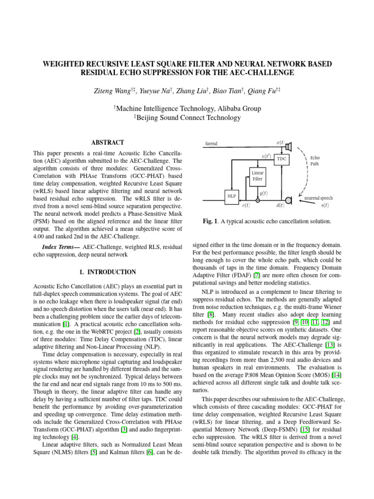 2021 Weighted Recursive Least Square Filter and Neural Network Based | PDF | Filter (Signal ...