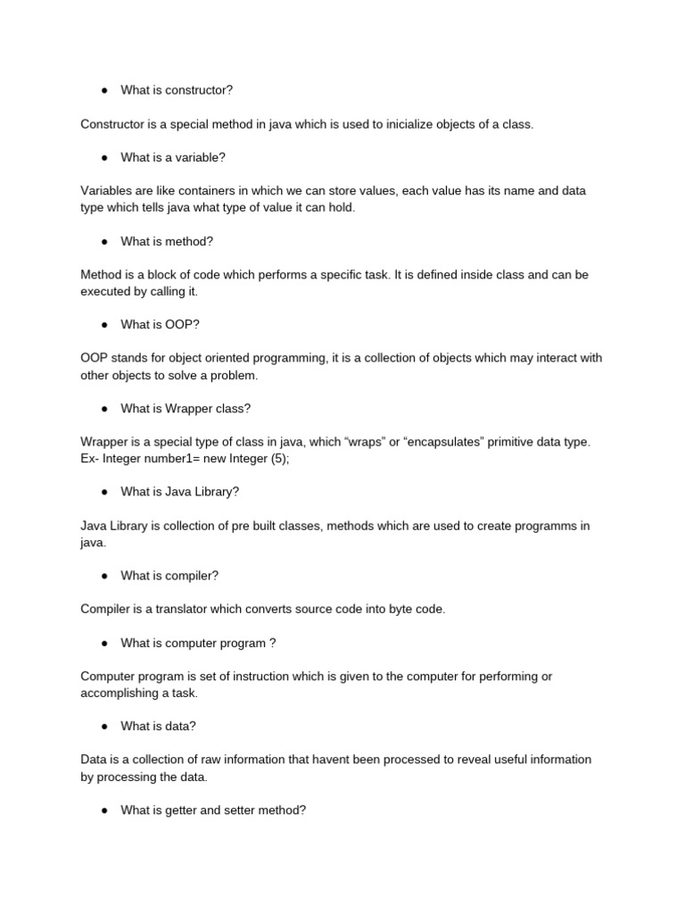 Java Ques Ans | PDF | Method (Computer Programming) | Java (Programming Language)