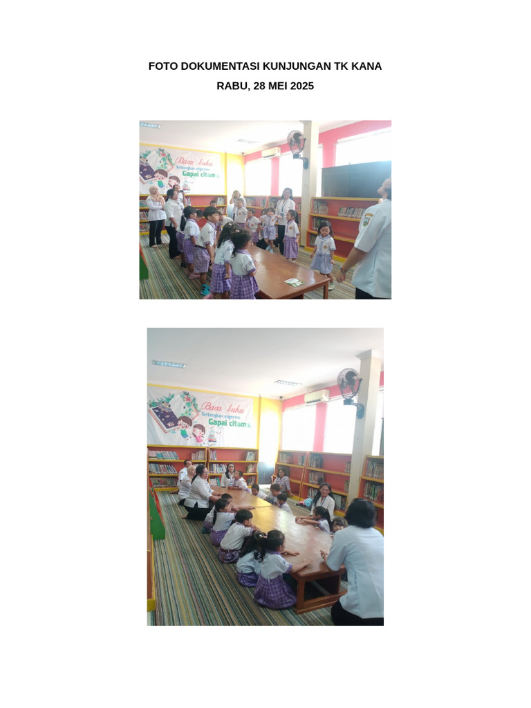 Foto Dokumentasi Kunjungan Tk Kanaan | PDF