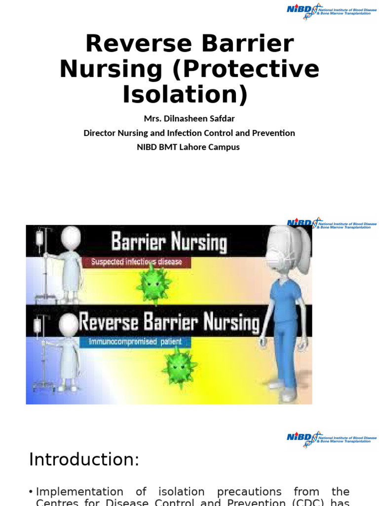 Reverse Barrier Nursing Updated | PDF | Infection | White Blood Cell