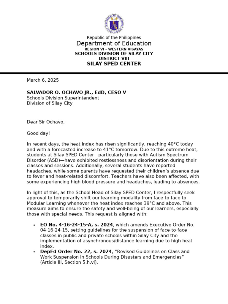 Request For Shifting To Modular Classes | PDF