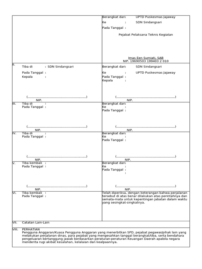 Format SPPD Fix Terbaru | PDF