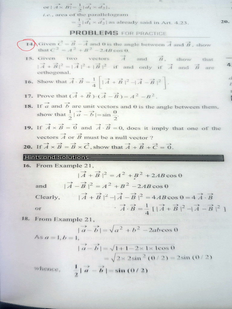 Dot & Cross Product of Vectors | PDF | Mathematical Physics ...