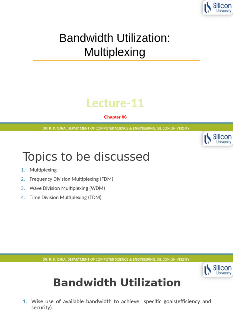 L13 L14 CH06 Bandwidth Utilization | PDF | Multiplexing | Wavelength ...