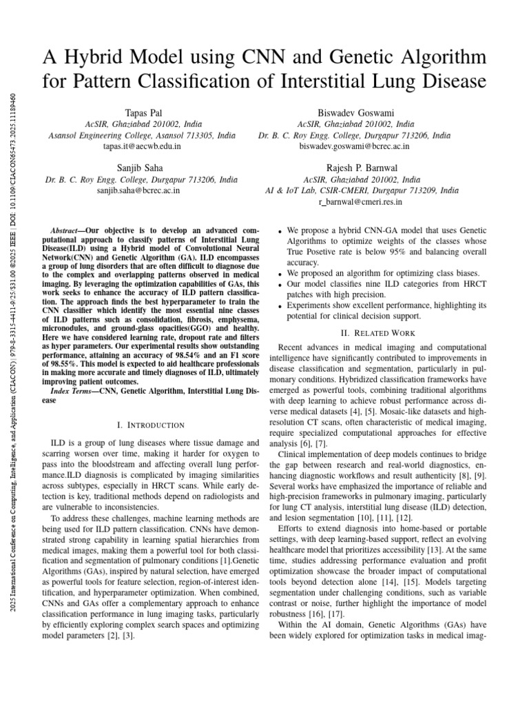 Hybrid CNN-GA Model for ILD Classification | PDF | Deep Learning ...