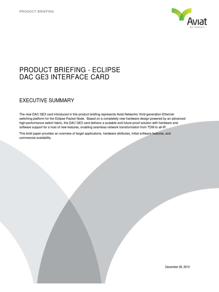 Eclipse DAC GE3 Product Briefing | PDF | Ethernet | Network Switch