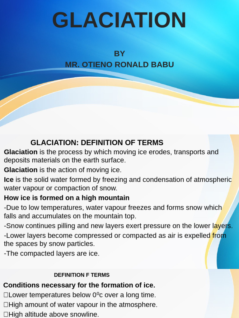 Understanding Glaciation Processes and Terms | PDF | Glacier | Valley