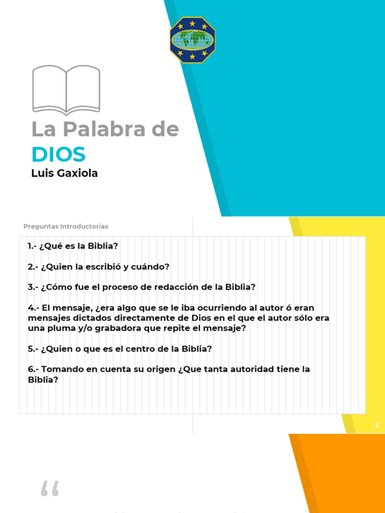 TEMA - CREENCIA 1 LA PALABRA DE DIOS - (18 JUN 22) | PDF | Biblia | espíritu Santo