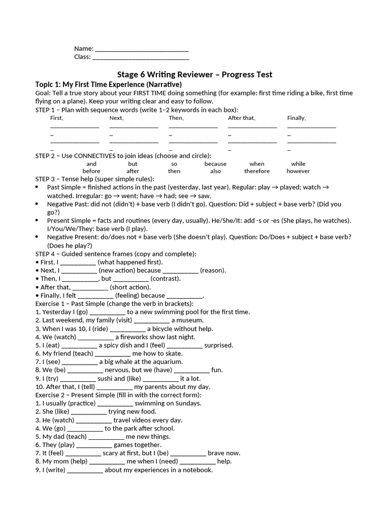 Stage6 Writing Reviewer S6 | PDF